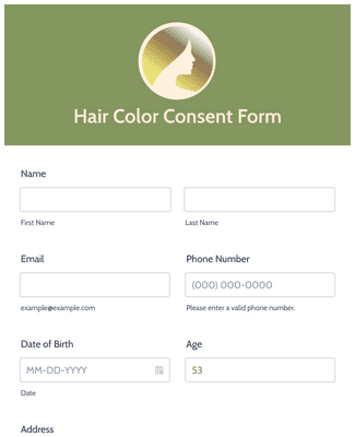 Hair Color Consent Form Template | Jotform