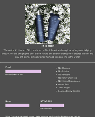 Hair Quiz Form Template | Jotform
