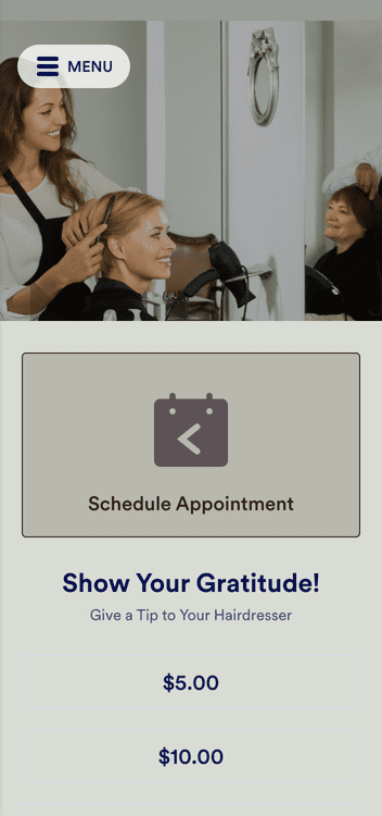 Hairdresser Tip App Template | Jotform