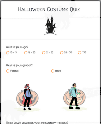 Halloween Costume Quiz Form Template | Jotform