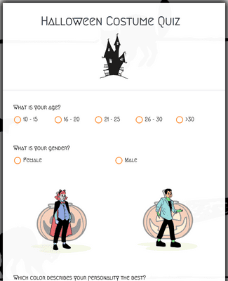 Halloween Costume Quiz Form Template | Jotform