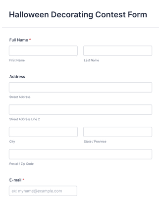 Halloween Decorating Contest Form Template | Jotform