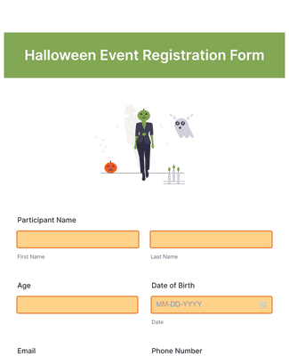 Halloween Event Registration Form Template | JotForm