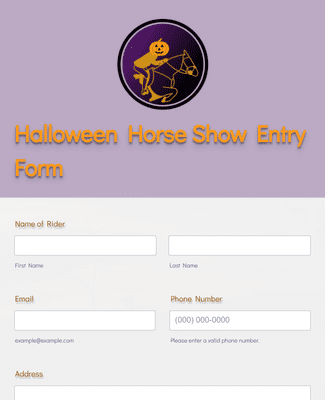 Halloween Horse Show Entry Form Template | Jotform