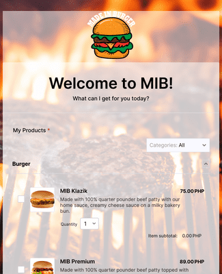 Hamburger Order Form Template | Jotform