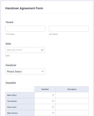 Handover Agreement Form Form Template | Jotform