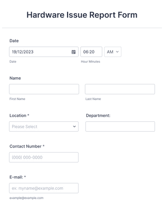 Hardware Issue Report Form Template | Jotform