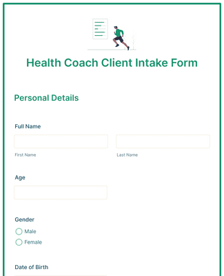 Health Coach Client Intake Form Template | Jotform