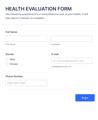 Health Evaluation Form Template | Jotform