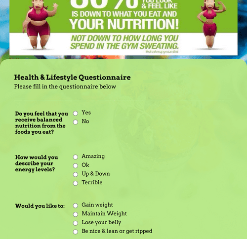 Health & Lifestyle Questionnaire Form Template | Jotform