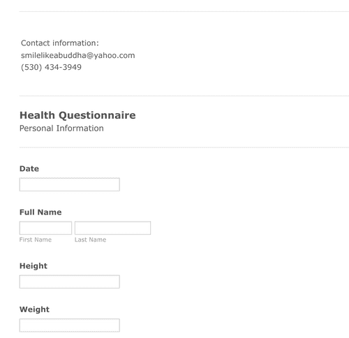 Health Questionnaire Form Template | Jotform