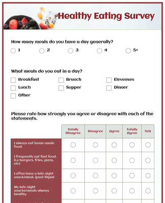 Healthy Eating Survey Form Template | Jotform