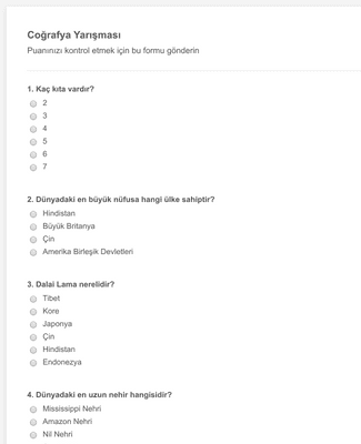 Hesaplamalı Sınav Form Şablonu | Jotform
