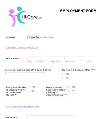 Employment Form Template | Jotform