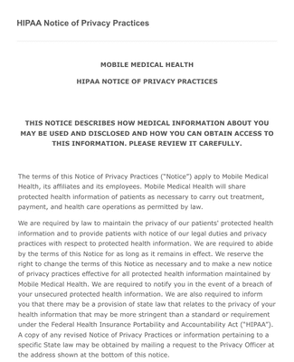 HIPAA Notice of Privacy Practices & Acknowledgement Form Template | Jotform