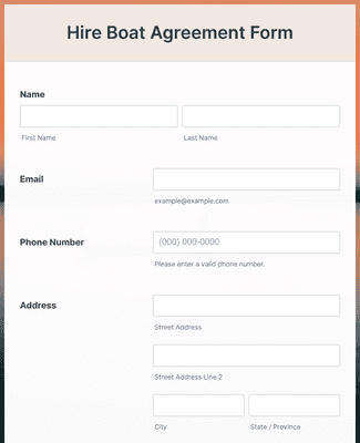 Hire Boat Agreement Form Template | Jotform