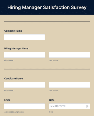 Hiring Manager Satisfaction Survey Form Template | Jotform