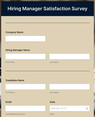 Hiring Manager Satisfaction Survey Form Template | Jotform