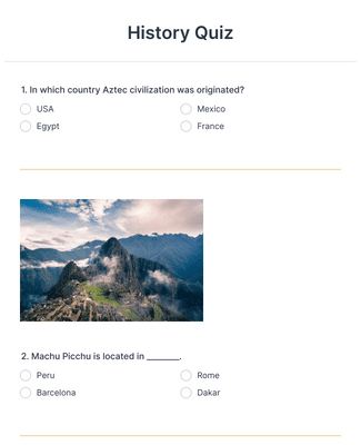 History Quiz Form Template | Jotform