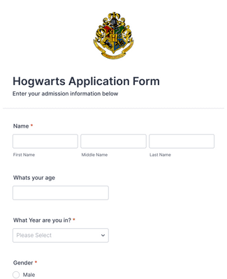 Hogwarts Form Template | Jotform