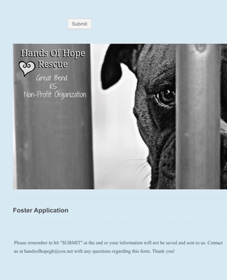 Animal Foster Application Form Template | Jotform