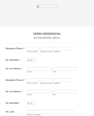 Hoja Censo Residencial Plantilla de formulario | Jotform