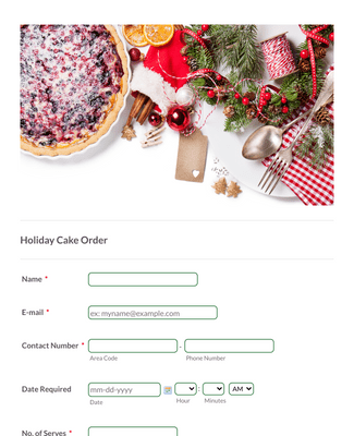 Holiday Cake Order Form Template | Jotform