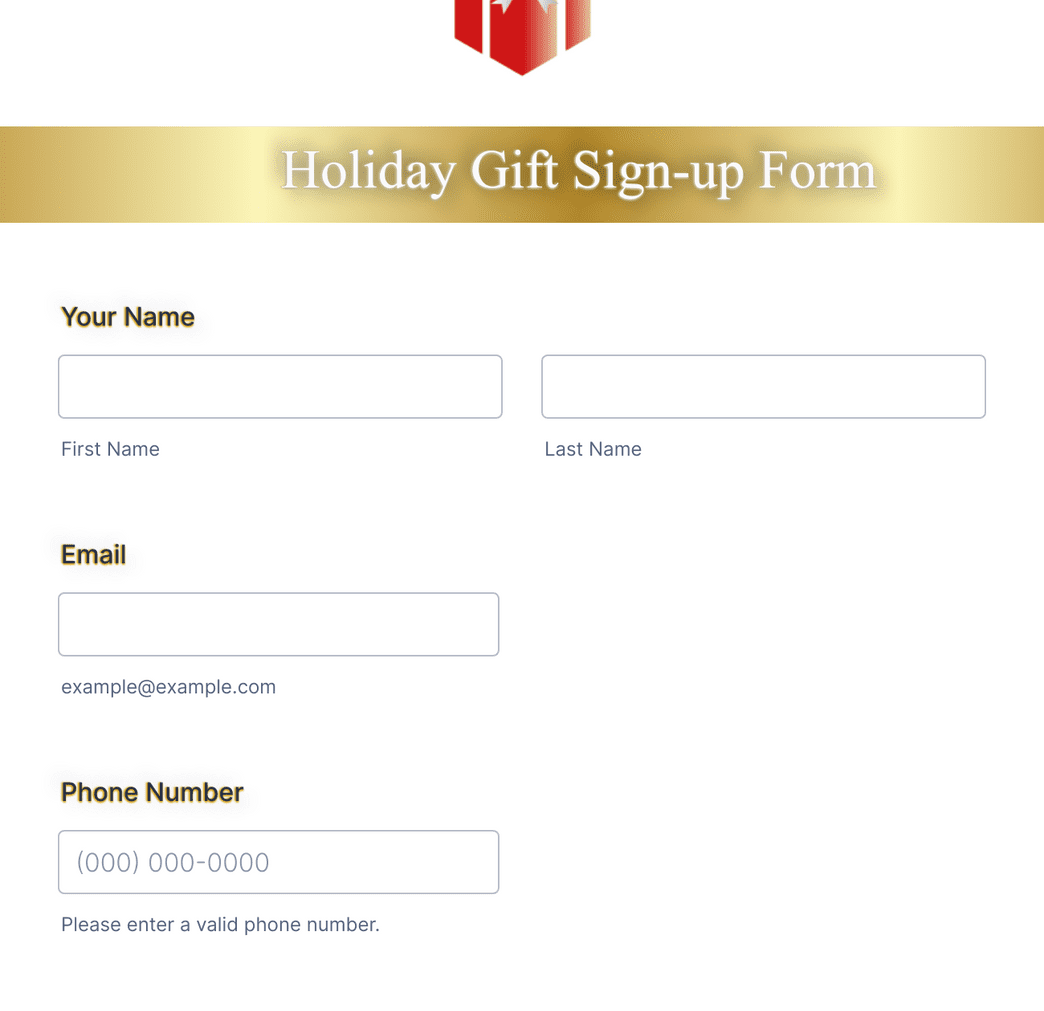 Holiday Gift Sign-up Form Template | Jotform