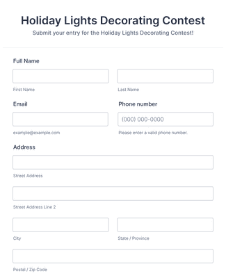 Holiday Lights Decorating Contest Form Template | Jotform