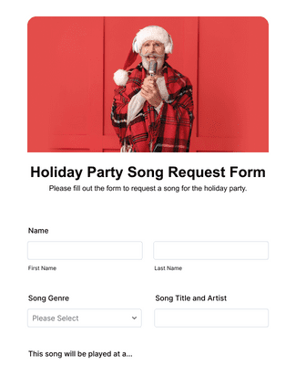 Holiday Party Song Request Form Template | Jotform