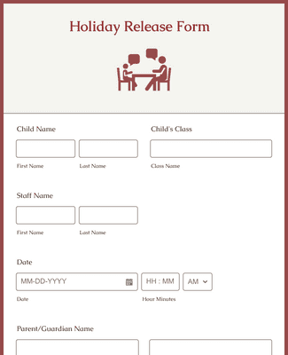 Holiday Release Form Template | Jotform