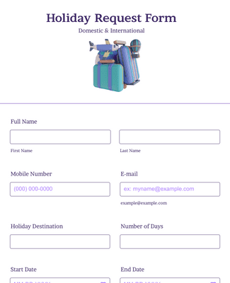 Holiday Request Form Template | Jotform