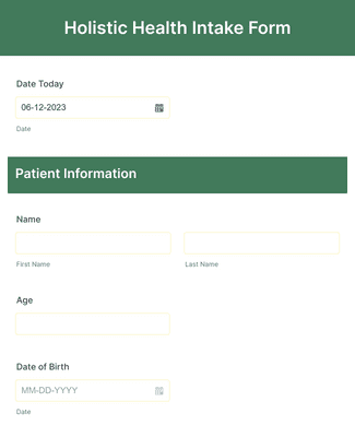 Holistic Health Intake Form Template | Jotform