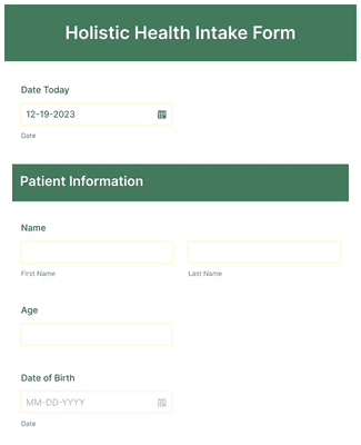 Holistic Health Intake Form Template | Jotform