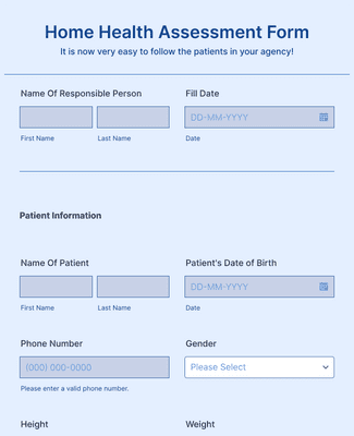 Home Health Assessment Form Template | Jotform