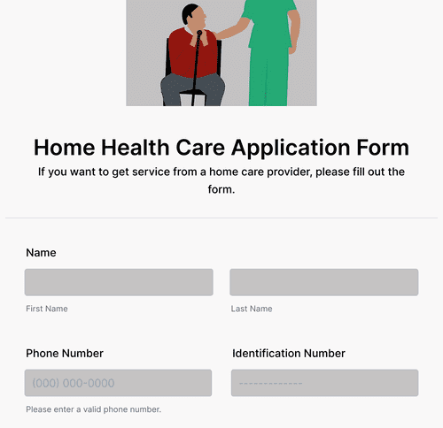 Home Health Care Application Form Template | Jotform