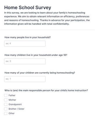 Home School Survey Form Template | Jotform