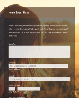 Home Sweet Home Form Template | Jotform