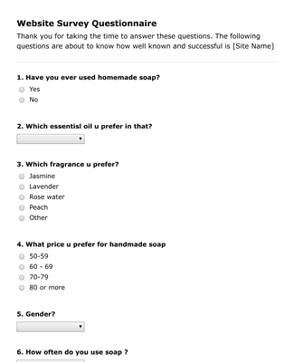 Homemade Soap survey Form Template | JotForm