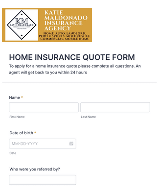 Homeowners Insurance Quote Questionnaire Form Template | Jotform