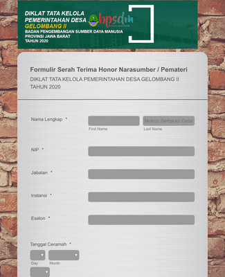 Honorarium Narasumber Template Formulir | Jotform