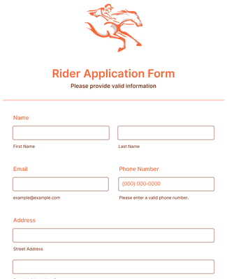 Horseracing Rider Application Form Template | Jotform