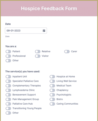 Hospice Feedback Form Template | Jotform