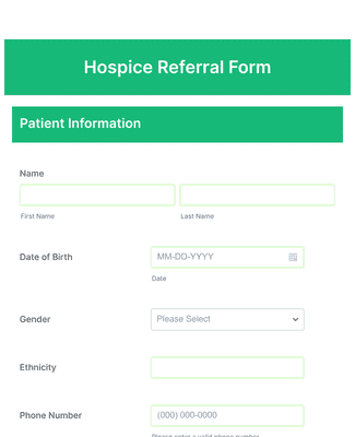 Hospice Referral Form Template | Jotform