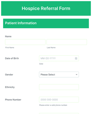 Hospice Referral Form Template | Jotform