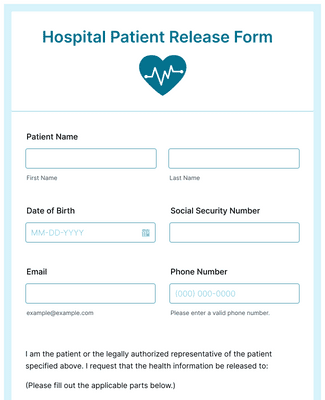 Hospital Patient Release Form Template | Jotform