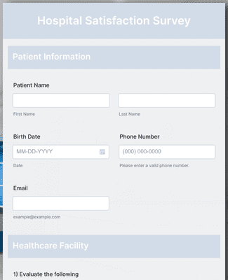 Hospital Satisfaction Survey Form Template | Jotform