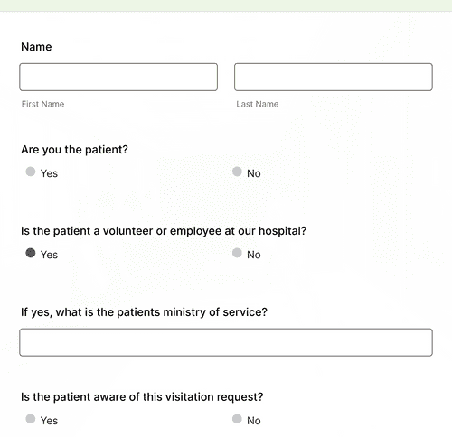 Hospital Visitation Form Template | Jotform