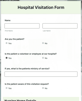 Hospital Visitation Form Template | Jotform