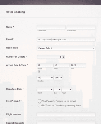 Hotel Booking Payment Form Template | Jotform
